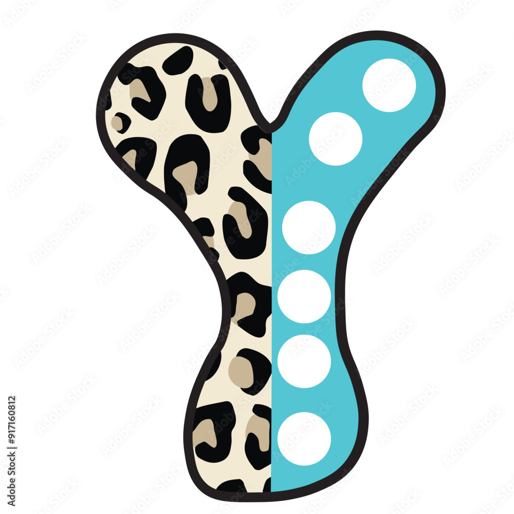 doodle bright polka leopard half font svg png, Doodle Dots Alphabet ...