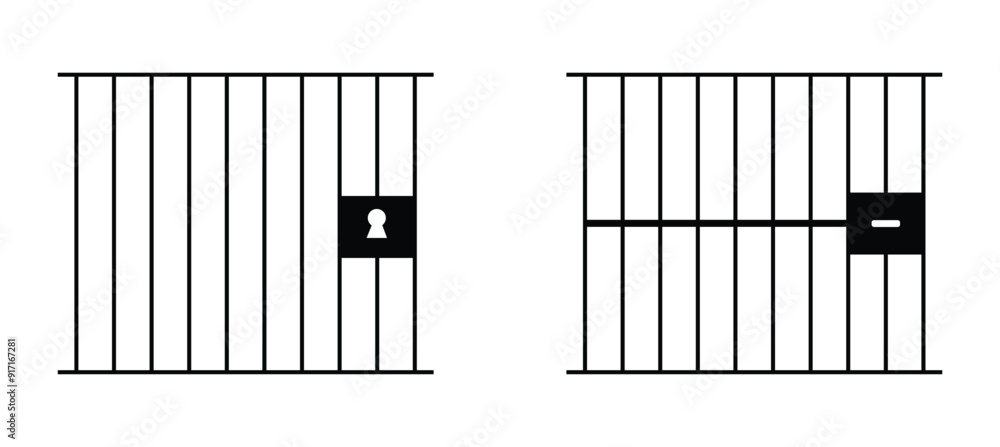 Jail icon vector isolated on white background, logo concept of Jail ...