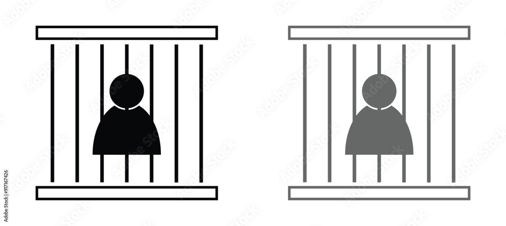 Jail icon vector isolated on white background, logo concept of Jail ...