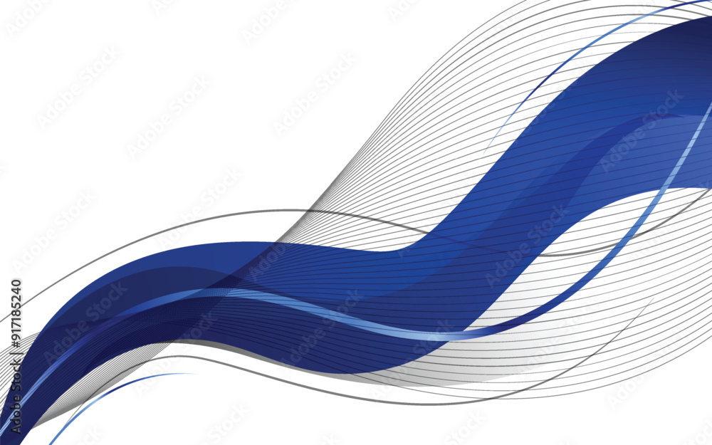 Wave vector element with abstract blue lines for website, banner and ...