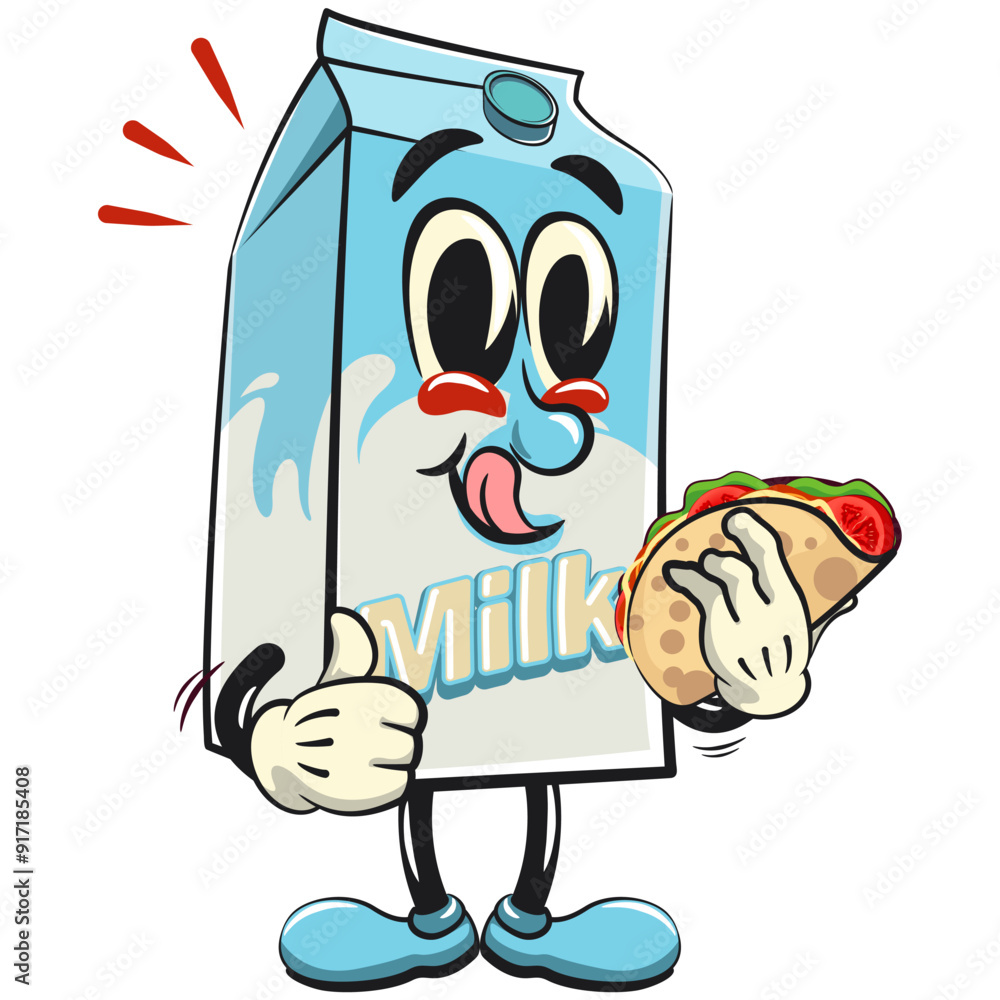 character of a cute milk box cartoon vector isolated clip art mascot ...