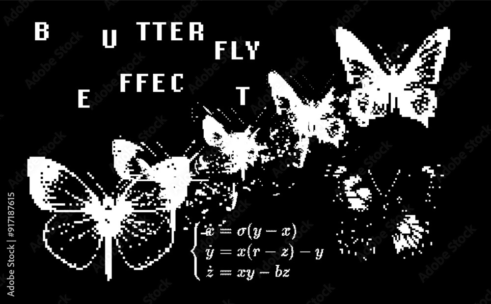 Conseptual illustration of the chaos theory and butterfly effect. Can ...