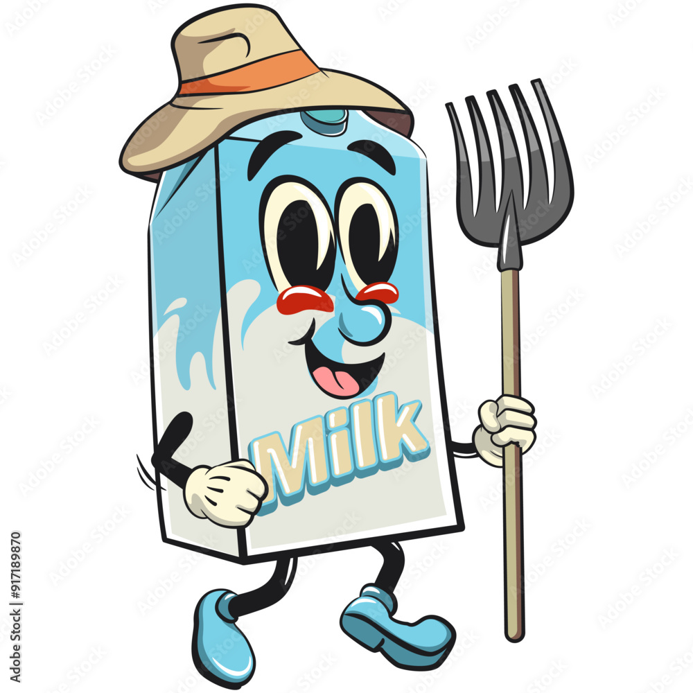 character of a cute milk box cartoon vector isolated clip art mascot ...