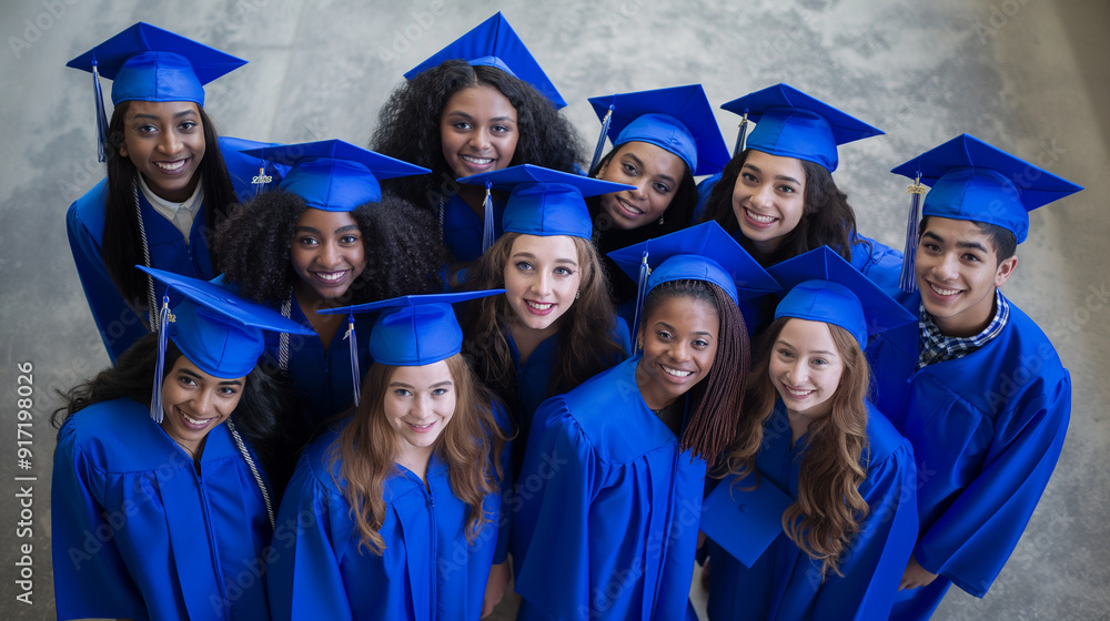 Graduation Day: Students in caps and gowns celebrating graduation with ...