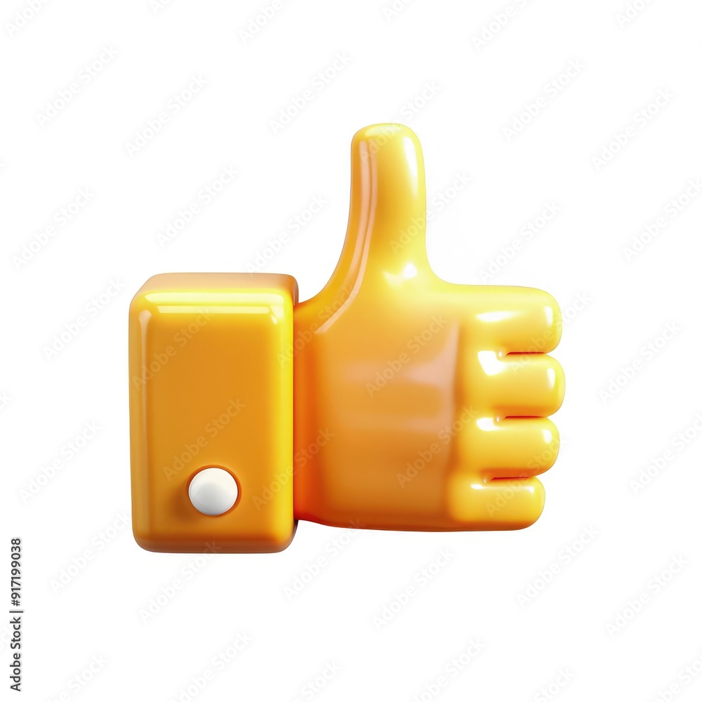 Yellow thumb up icon representing approval or acknowledgment, designed ...