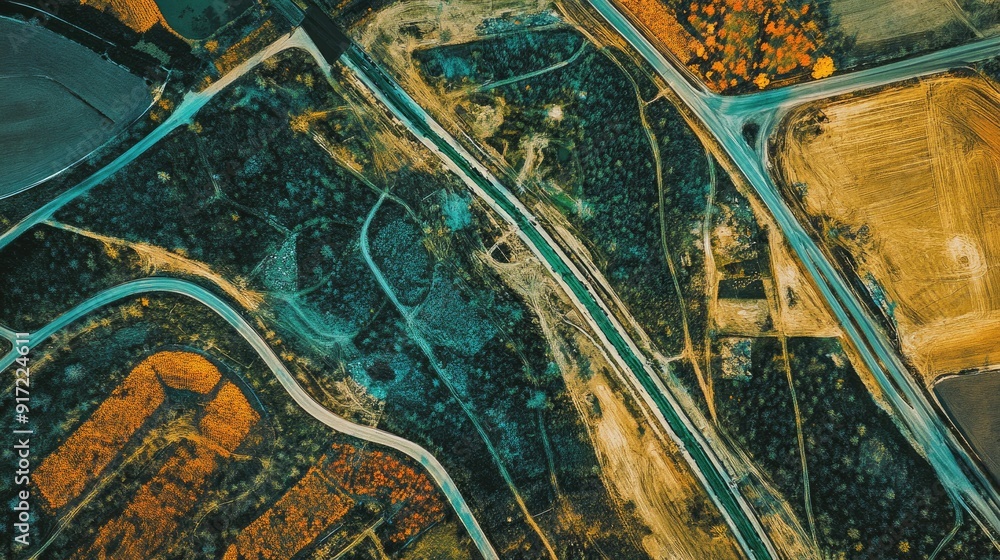 A GIS product showing a processed aerial picture with highlighted zones ...