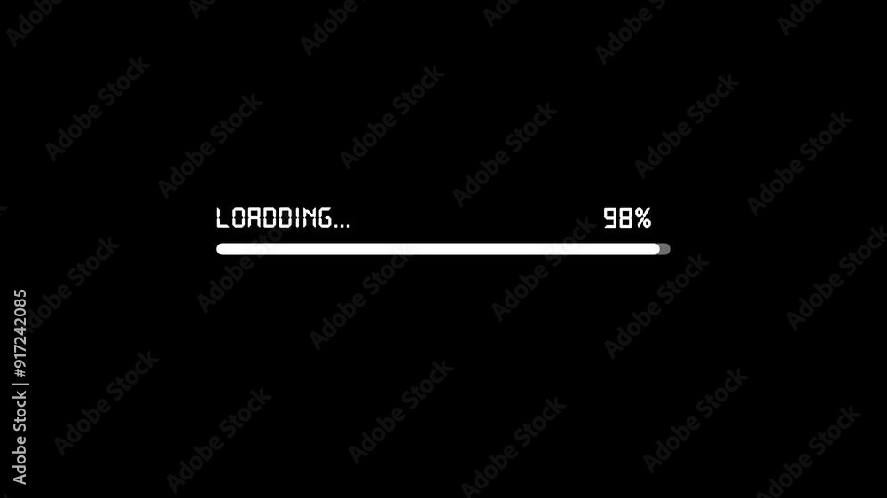 Simple loading bar icon animation. Progress Bar, installing, connecting, download progress ...