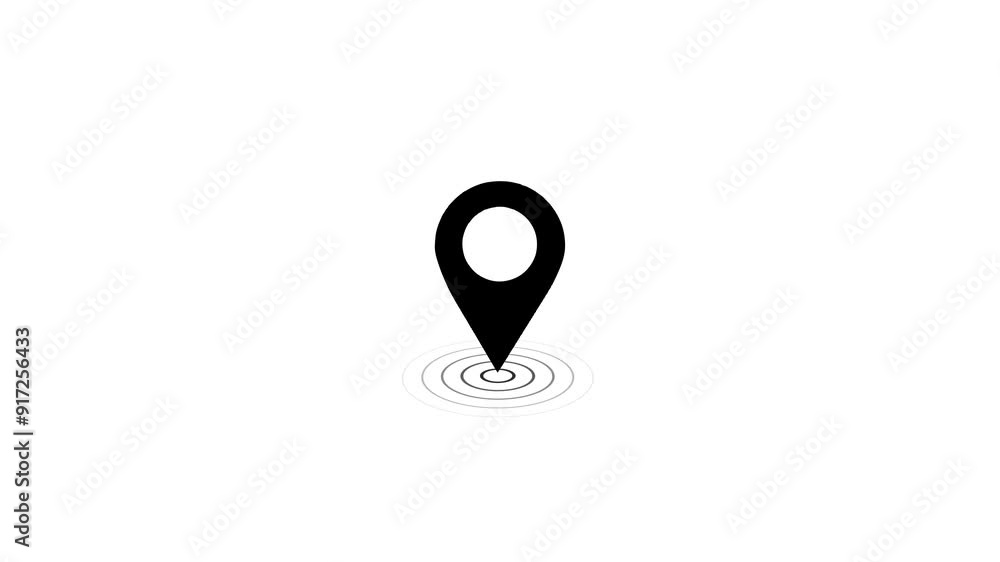 Map pin pointer on GPS Map tracker sign location icon animation. Stock ...