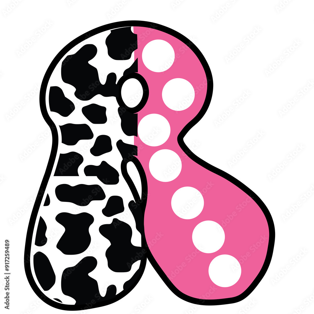 half cow doodle bright polka dot font alphabet svg png, Dalmatian Dots ...