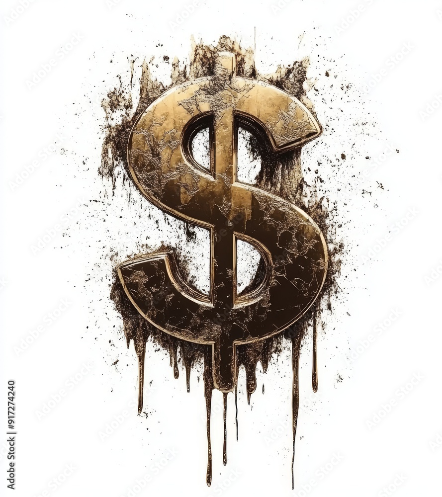 To illustrate the state of the economy, a melting dollar sign is shown ...