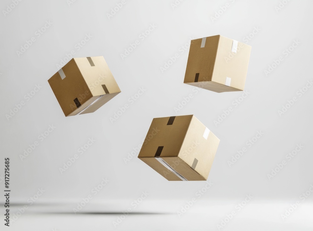 With an open carton on a transparent background, a pile of cartons is ...
