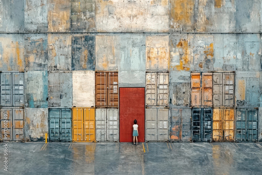 Bird's-eye view of warehouse with inventory visibility technology ...