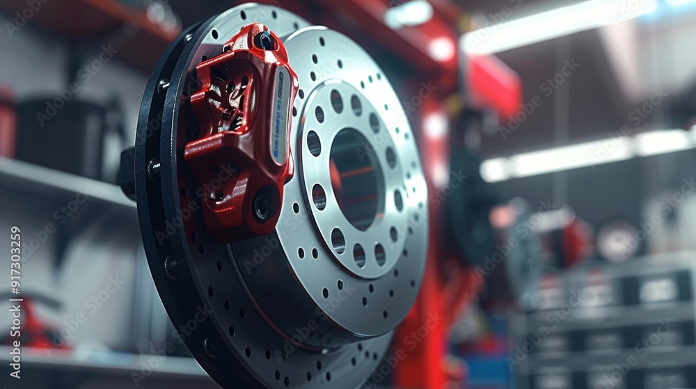 Detailed Brake Pad Installation Process in Professional Garage Setting ...