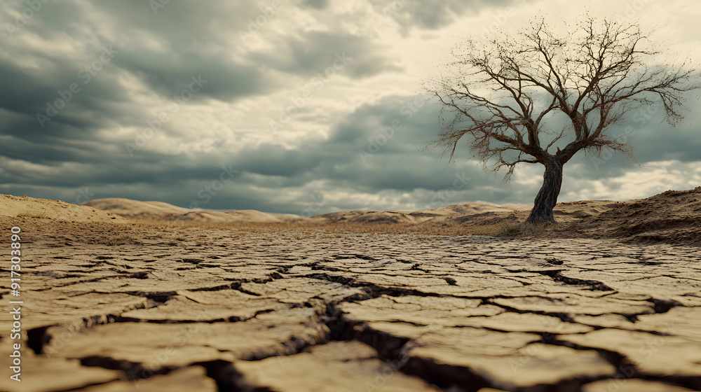 Foto de Soil Degradation with Dry and cracked land, soil pollution and ...