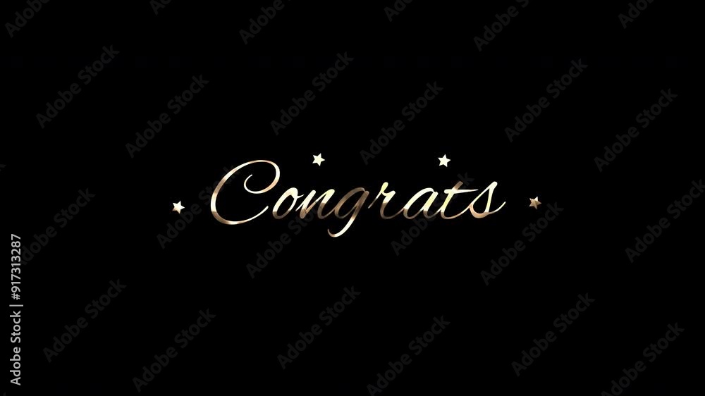 Gold lettering Congrats with stars on transparent background. Suitable ...