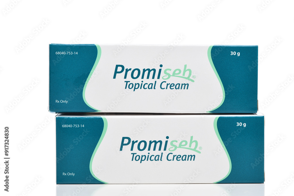 IRVINE, CALIFORNIA - 8 AUG 2024: Box of Promiseb Topical Cream a ...