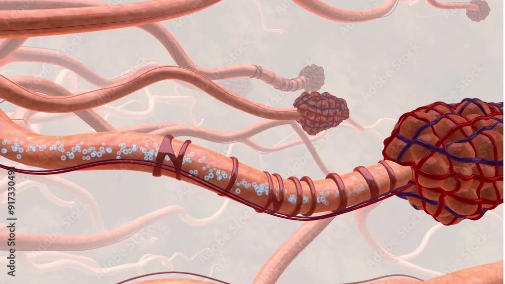 Human Urinary System Kidneys Anatomy Animation Concept. 3D, Kidney ...