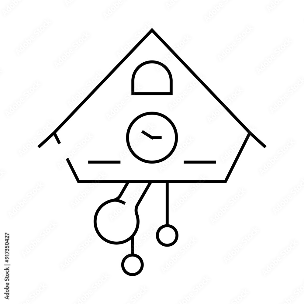 cuckoo clock line icon vector. cuckoo clock sign. isolated contour ...