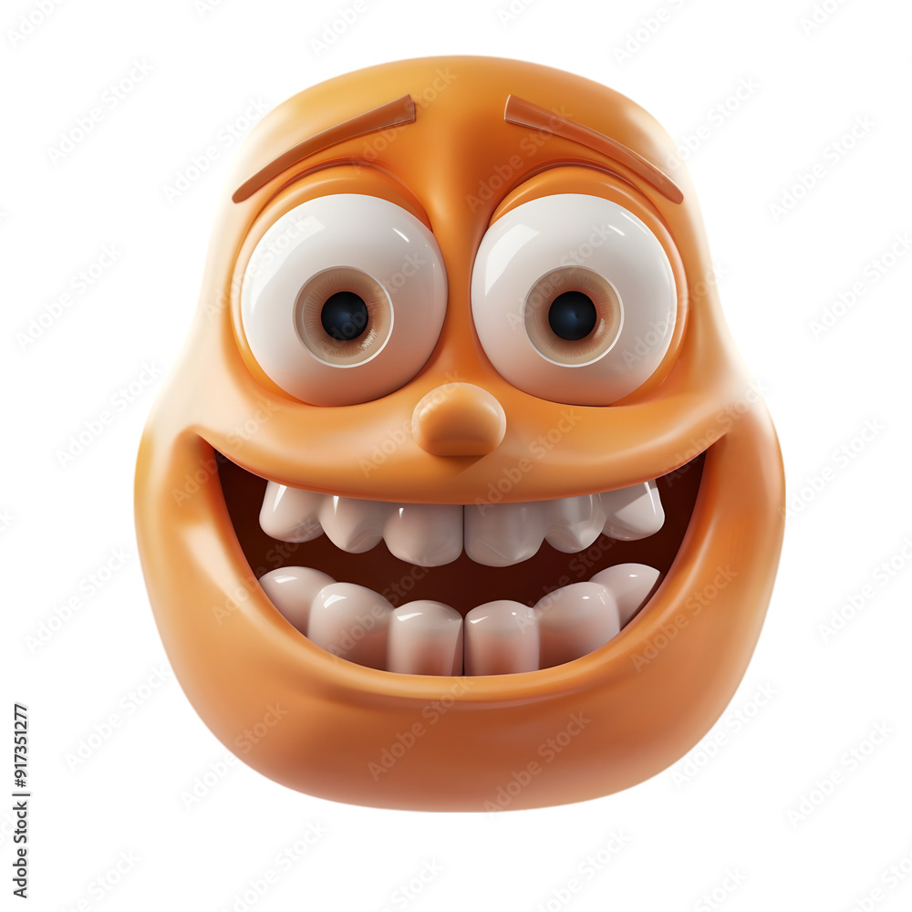 3D smiley face, Bright yellow smiley, Huge grin, Big eyes smiley, Happy ...