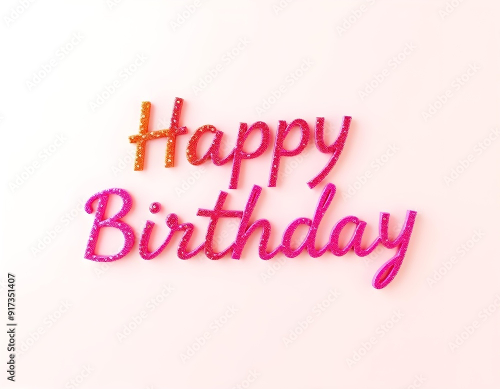 pink happy birthday text effect on pastel pink background create with ...