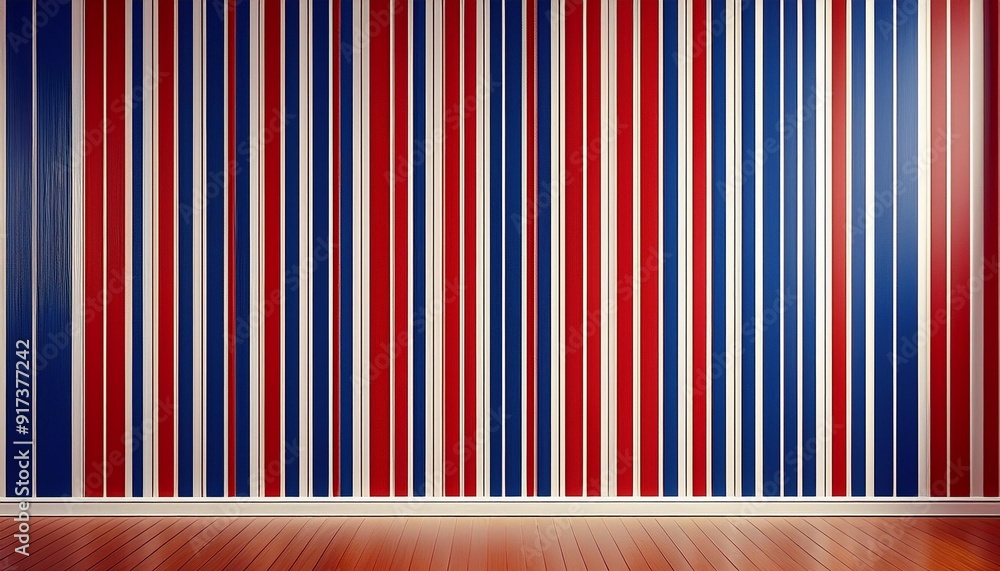 Red, white, and blue vertical stripes create a vibrant pattern on the ...