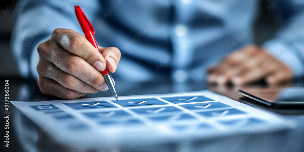 checklist concept, online questionnaire with checkboxes, online exam ...