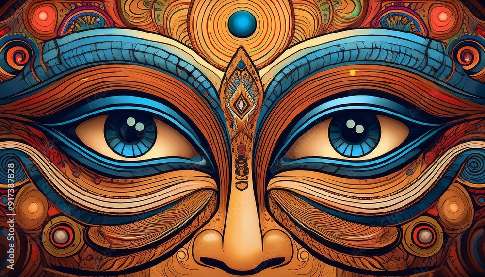 Eyes in Traditional Art- eyes incorporated into traditional art styles ...