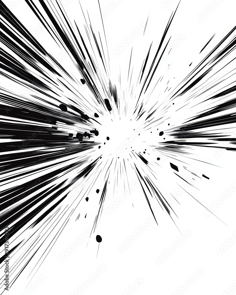 Dynamic manga motion effects with comic-style speed lines, action ...