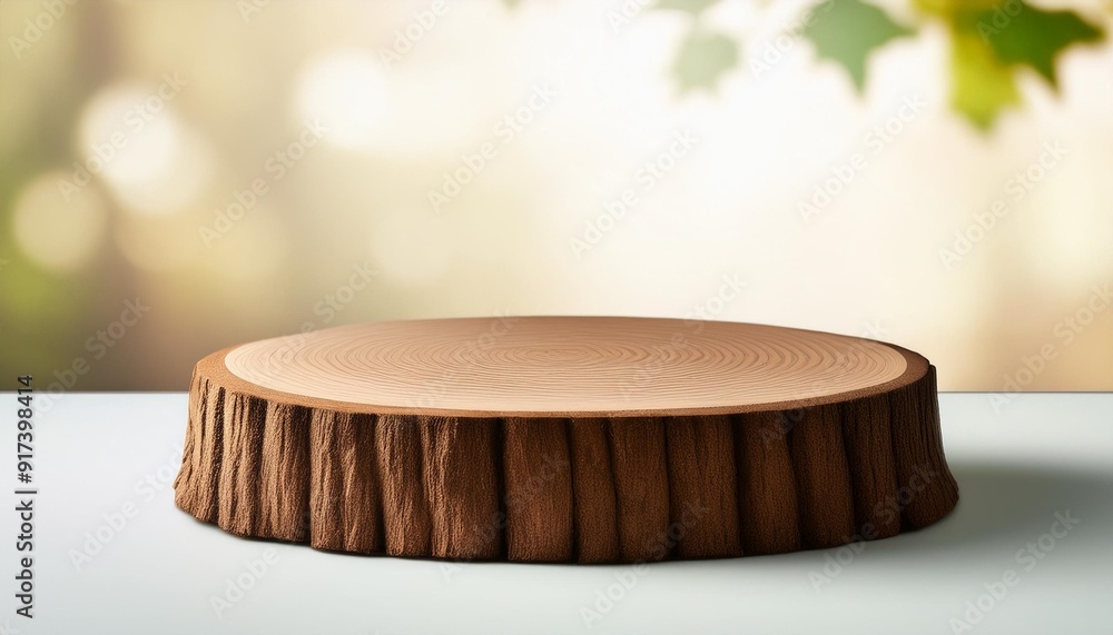 authentic nature background concepts with tree stump podium display or ...