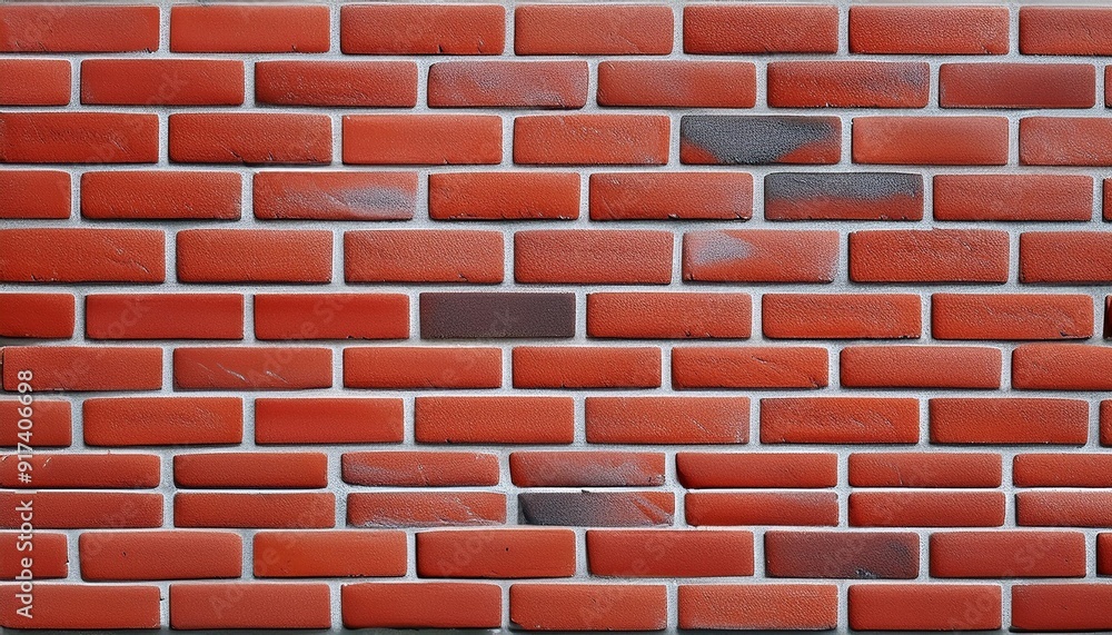 une matiere de mur en briques rouges avec des joints au ciment griss ...
