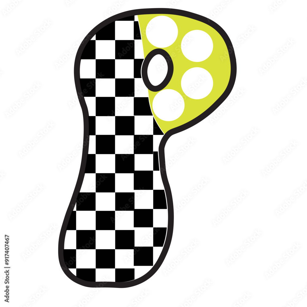 Vetor de doodle bright polka dots dotted alphabet font half race ...