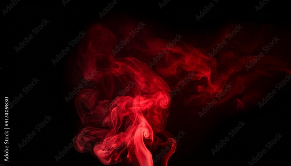 high detailed red smoke rising with alpha smoke streaks over black ...