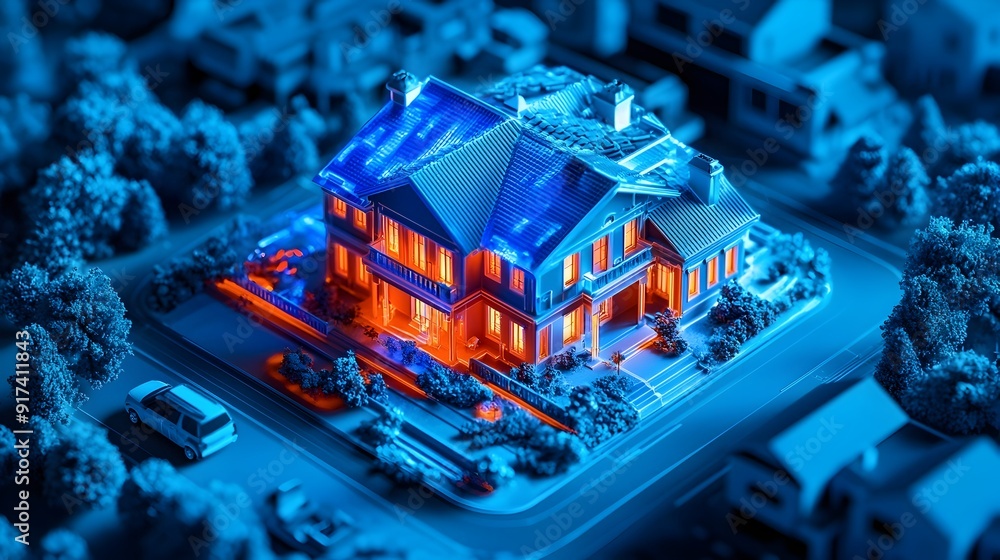 Detailed Thermal Scan of Residential Building Inspection Revealing Heat ...