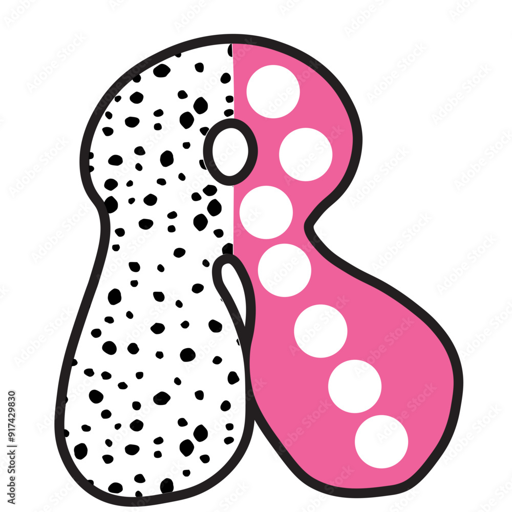 Dalmatians dots half doodle bright font alphabet polka dot dotted svg ...