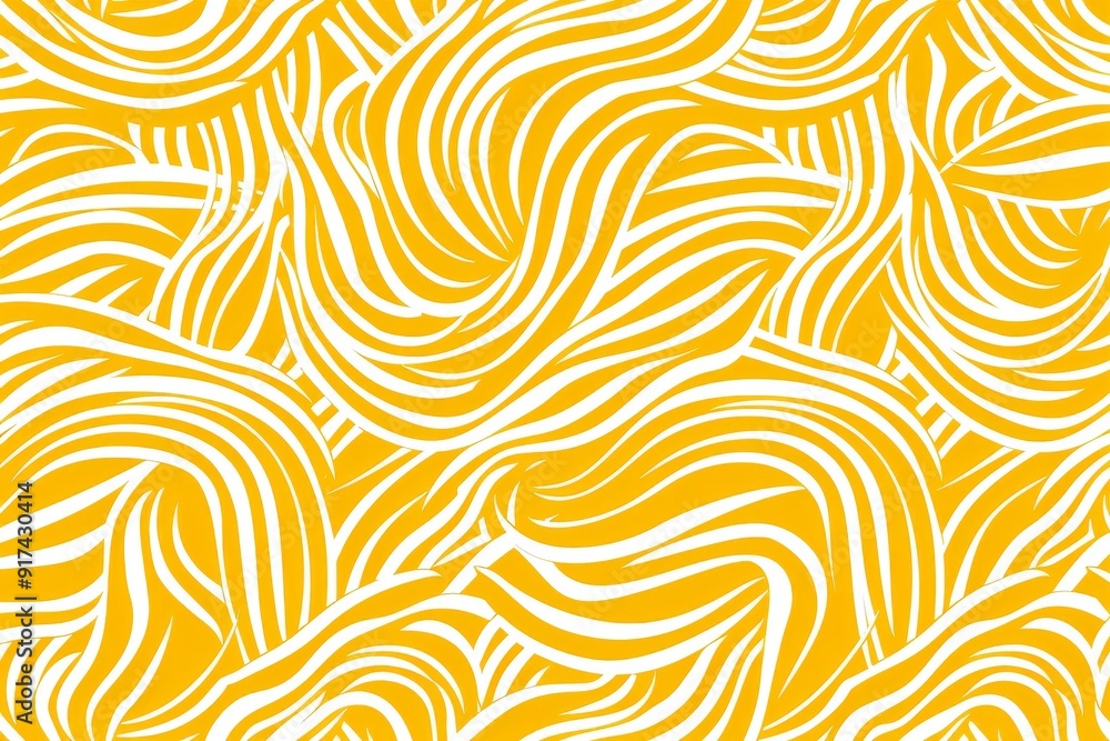 Stylish Asian Cuisine Noodle Pattern - Ramen Pasta Seamless Background ...