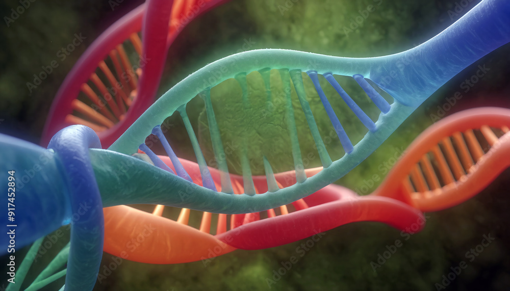 Illustrative depiction of nucleic acid double helix with connected ...