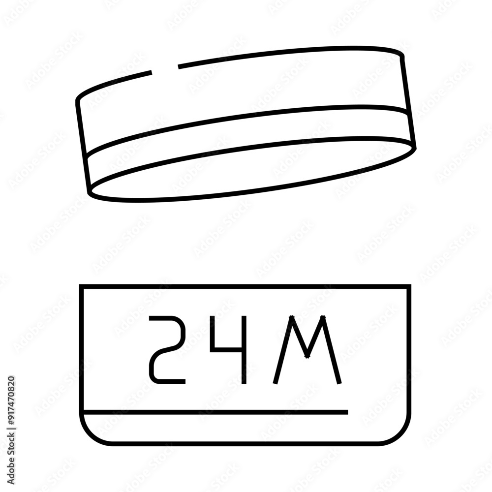 24m period after opening package line icon vector. 24m period after ...