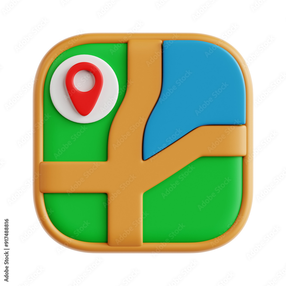 3D Icon of Maps Location Symbol for User Interface Design. 3D Rendering ...