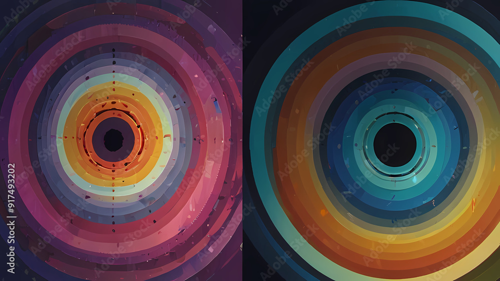 Abstract background using concentric circles that ripple outward ...