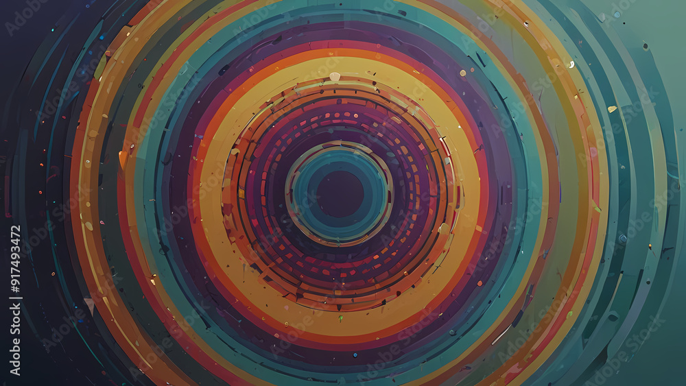 Abstract background using concentric circles that ripple outward ...