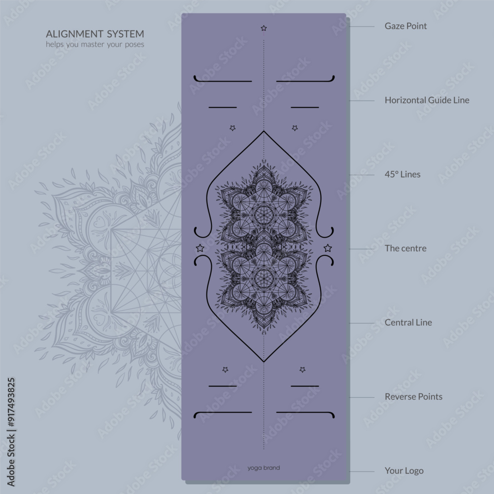 Alignment Yoga Mat design template. Vector illustration. Ready to print ...