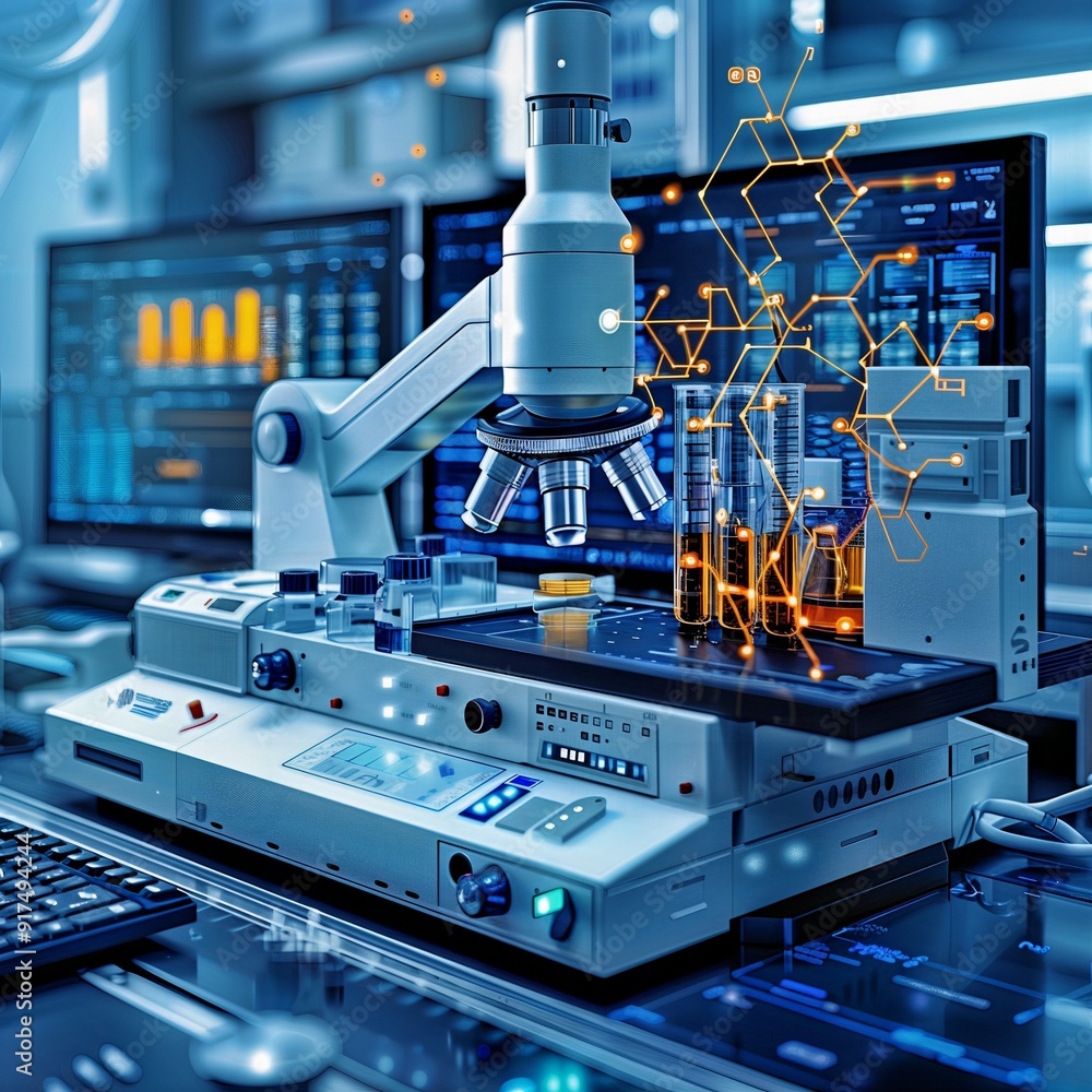 Pharmaceutical Quality Control with HPLC Stock Illustration | Adobe Stock