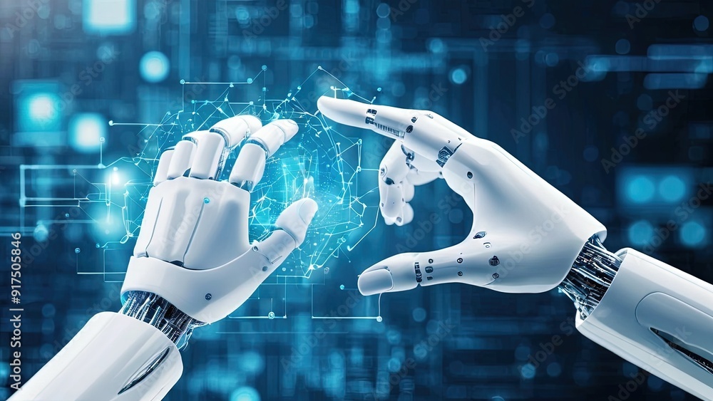 AI, Machine learning, robot hand ai artificial intelligence assistance ...