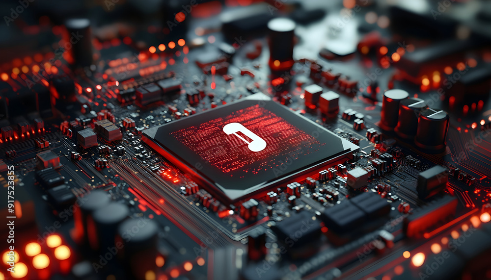 Illustration of an audio technology concept with a music symbol on a ...