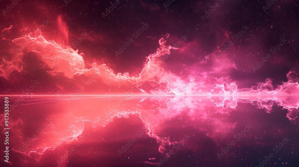 glow radiating from a cloud of hydrogen gas with disperse the colors ...