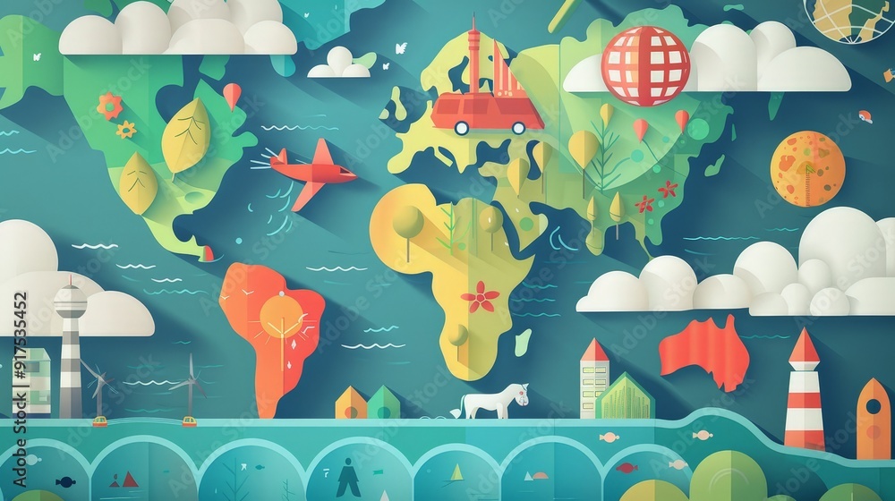 Design an infographic that explains the concept of global warming ...