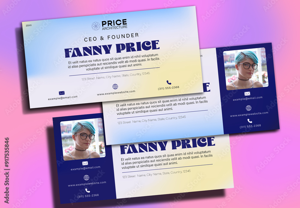 Blue Gradient Email Signatuure Stock Template | Adobe Stock