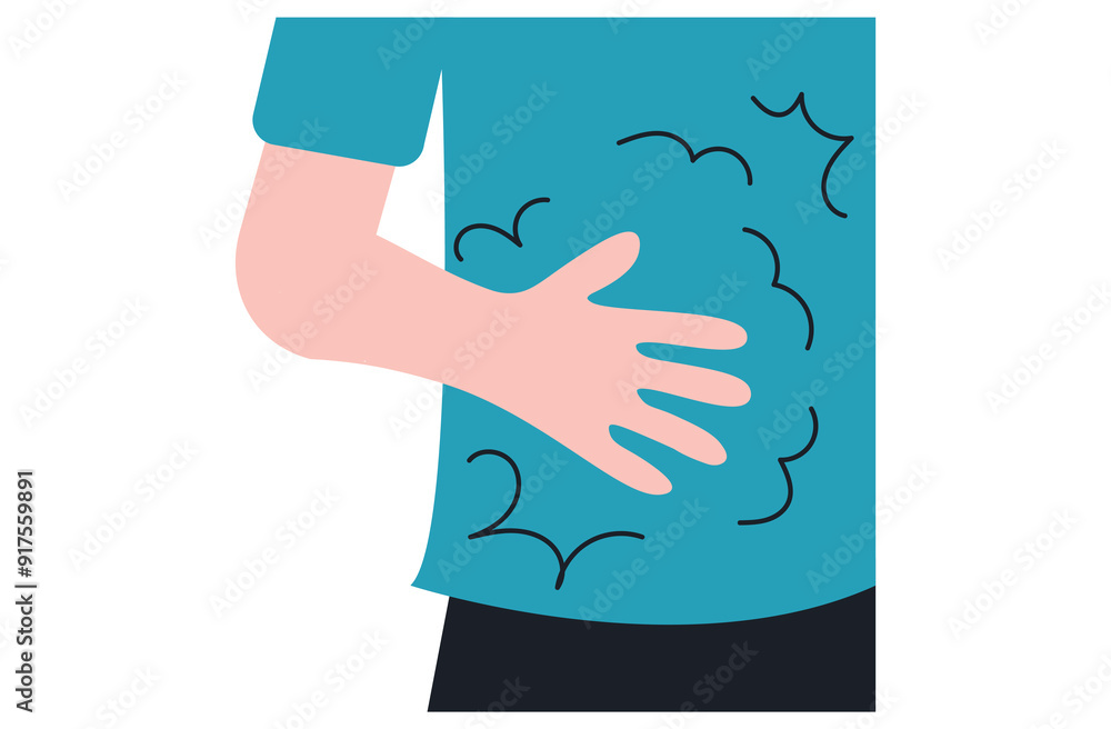 Persistent or sharp pain in the abdominal area, gastritis, appendicitis ...