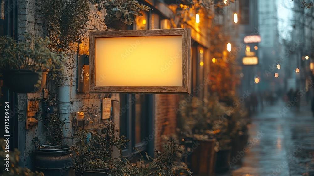 Blank rectangular store signage design mockup isolated, wooden badge ...