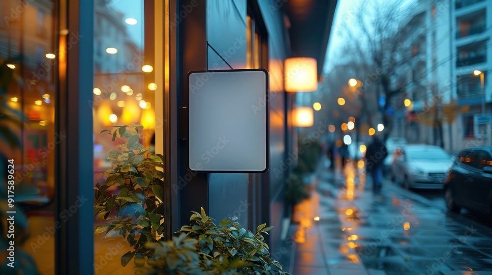 Blank rectangular store signage design mockup isolated, wooden badge ...